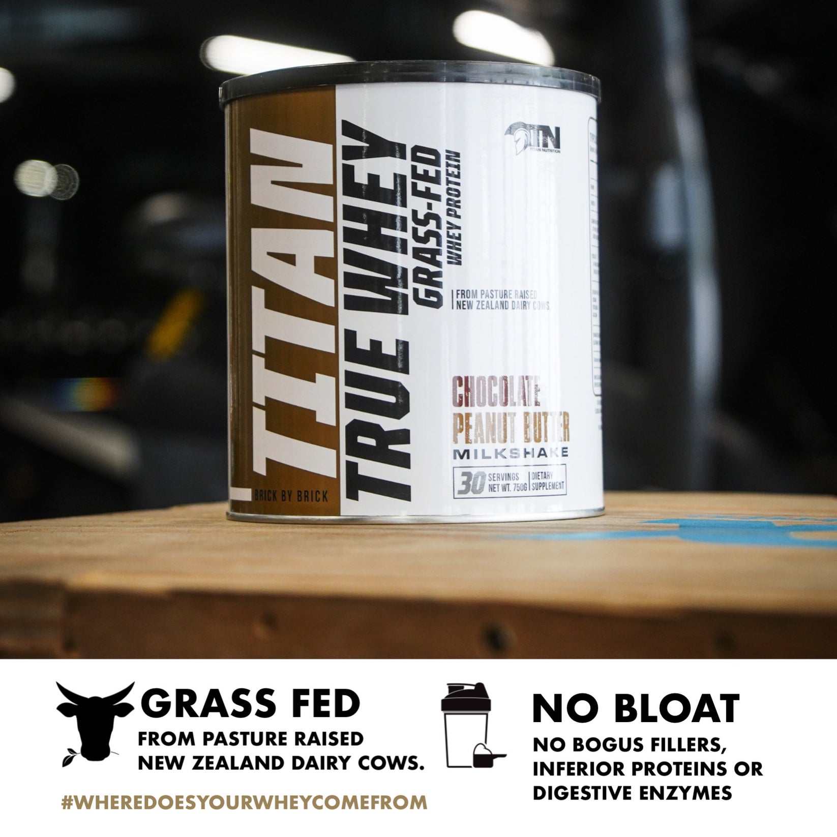 TITAN Nutrition TRUE WHEY 100% Grass-Fed New Zealand Whey Protein, 30 ...