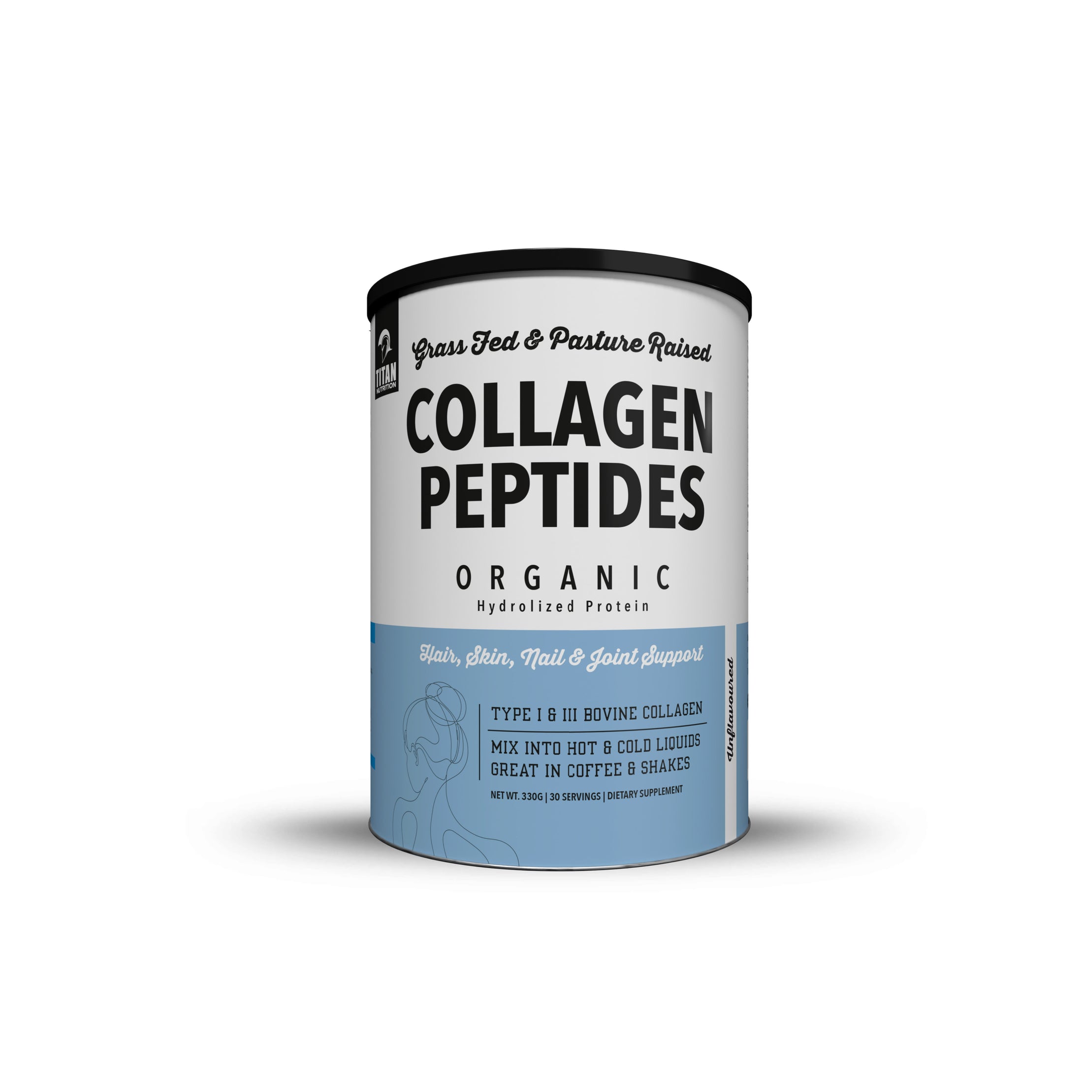 COLLAGEN PEPTIDES Unflavoured, 30 Servings Net Wt.330g – TITAN Nutrition
