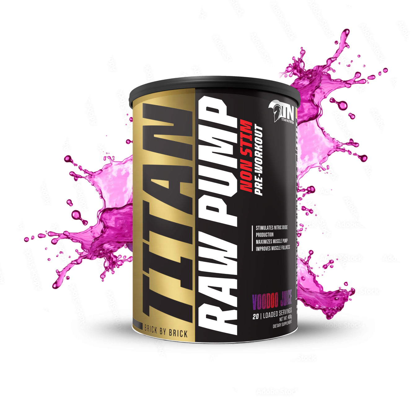 RAW PUMP Stim Free Pre-Workout, 20 Loaded Servings, Net Wt.400g – TITAN ...