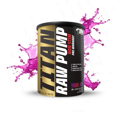 RAW PUMP Stim Free Pre-Workout, 20 Loaded Servings, Net Wt.400g – TITAN ...